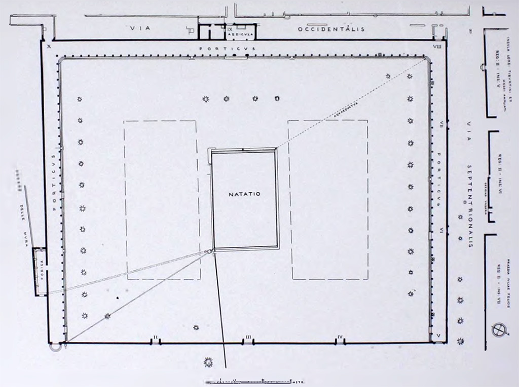 Pompeii Regio II(2) Insula 7. The Palaestra. Plan of entrances 1 to 11 ...