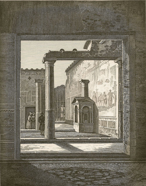 VI.8.3/5 Pompeii. c.1828. Drawings of details of Lararium.See Raoul ...