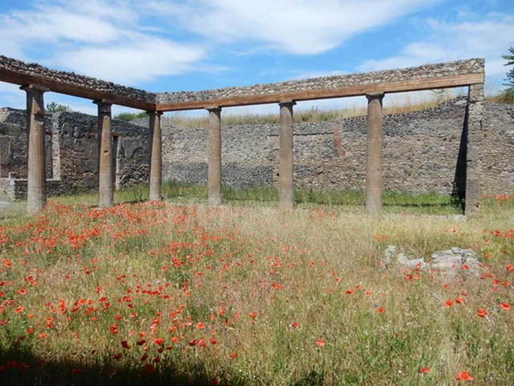 IX.14.4 Pompeii. May2017. Looking towards north-east portico of ...